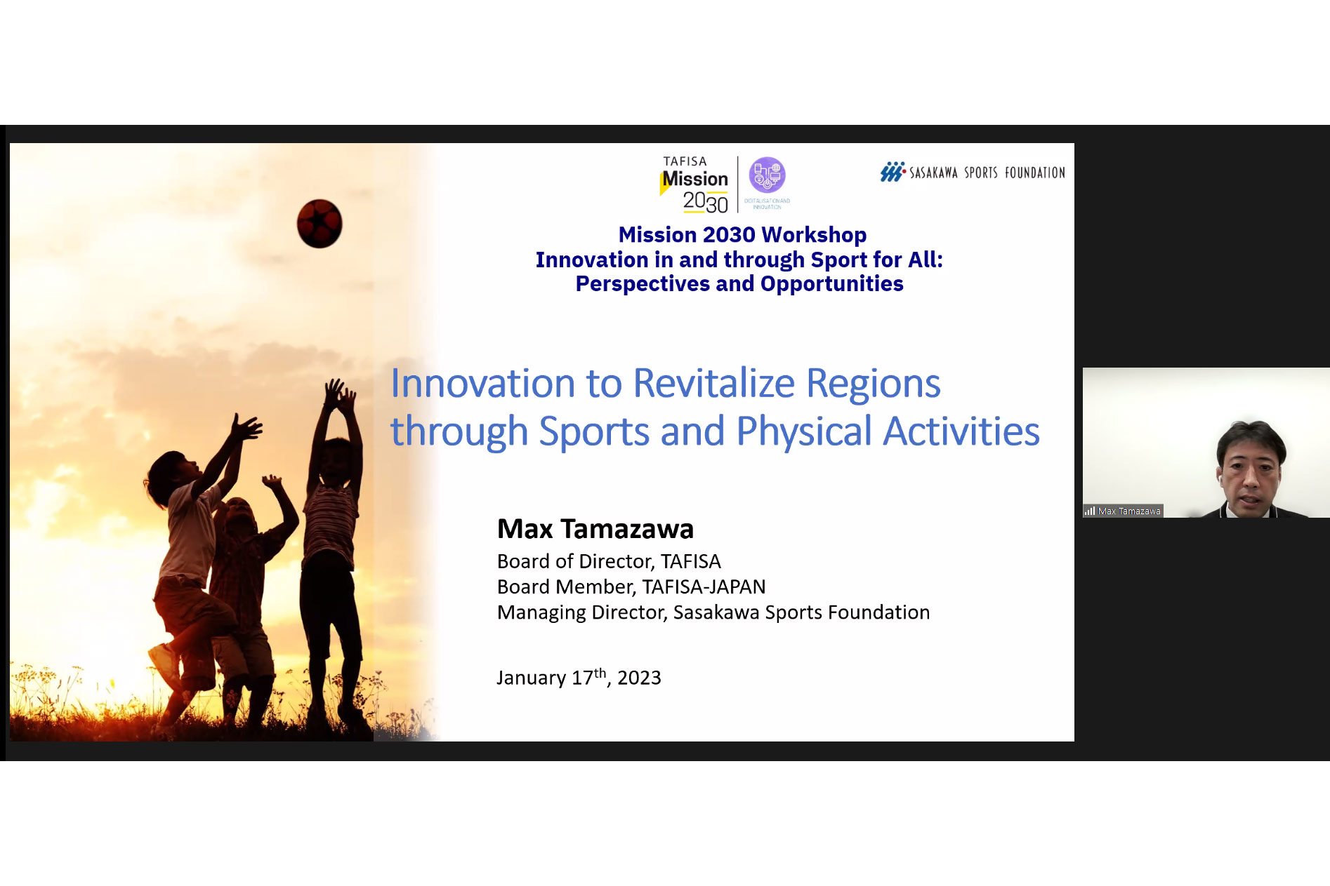TAFISA Mission 2030 online workshop on Innovation in and through Sport ...